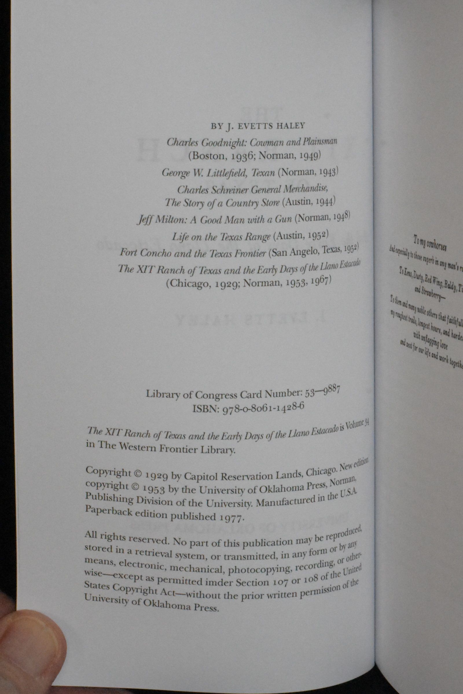 BIBLIO | The XIT Ranch of Texas and the Early Days of the Llano ...
