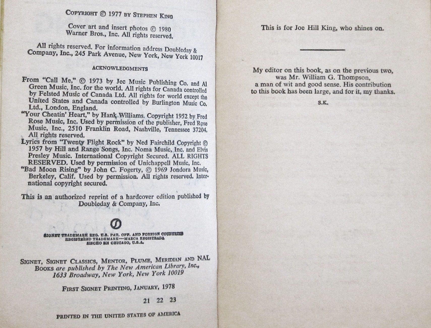 BIBLIO | The Shining with 8 Pages of Film Scenes [Signed] [Signet Code ...