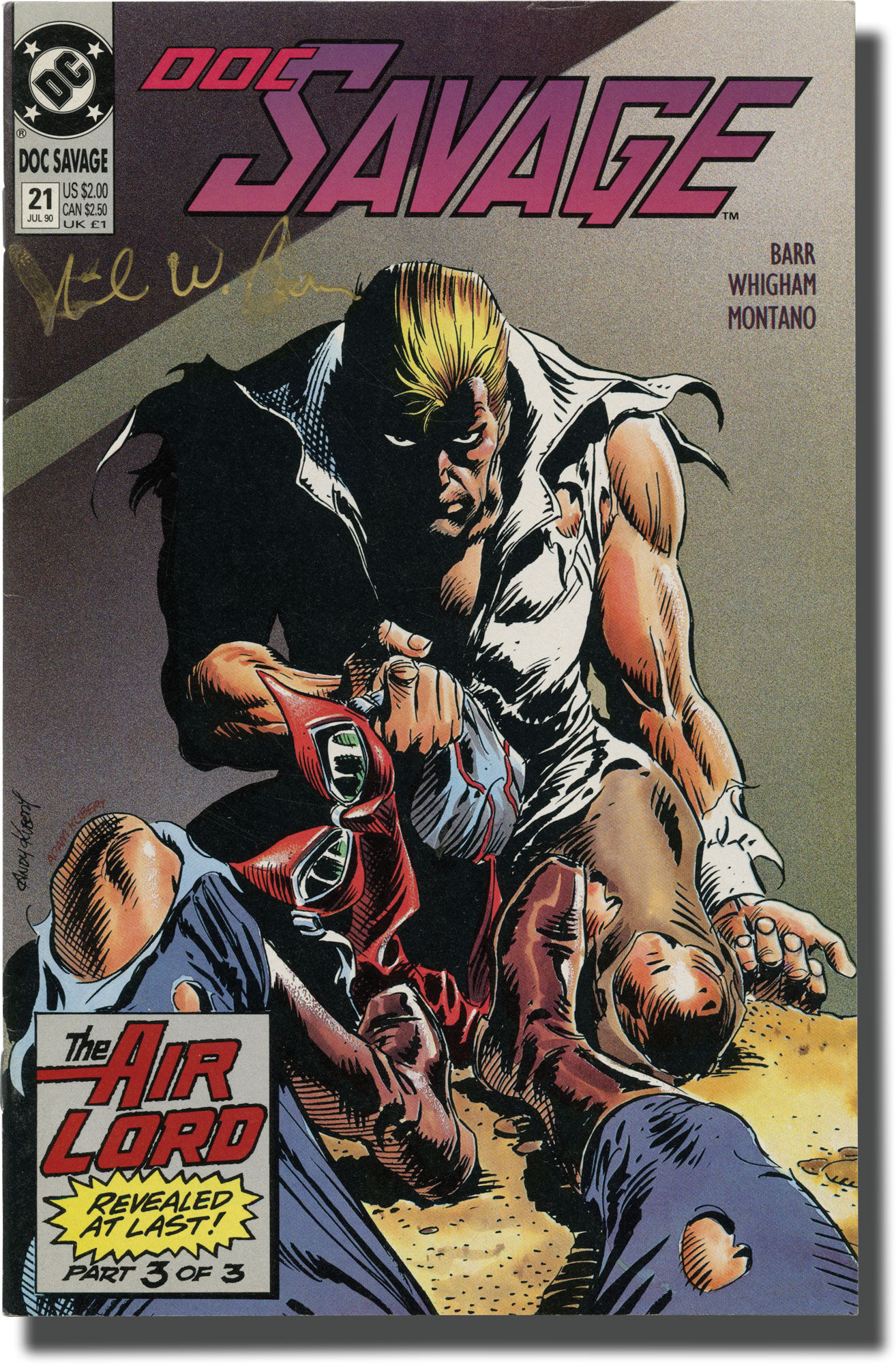 Doc Savage (Collection of 10 DC comic books, all signed by writer Mike ...