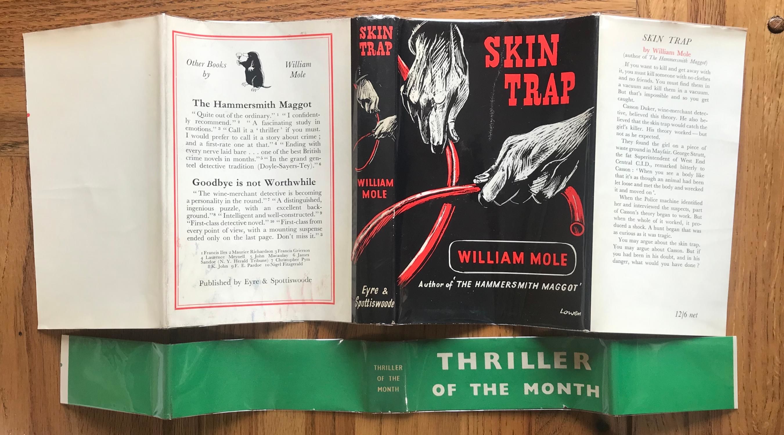 SKIN TRAP by MOLE WILLIAM | Hard Cover | 1957 | Eyre and Spottiswoode ...