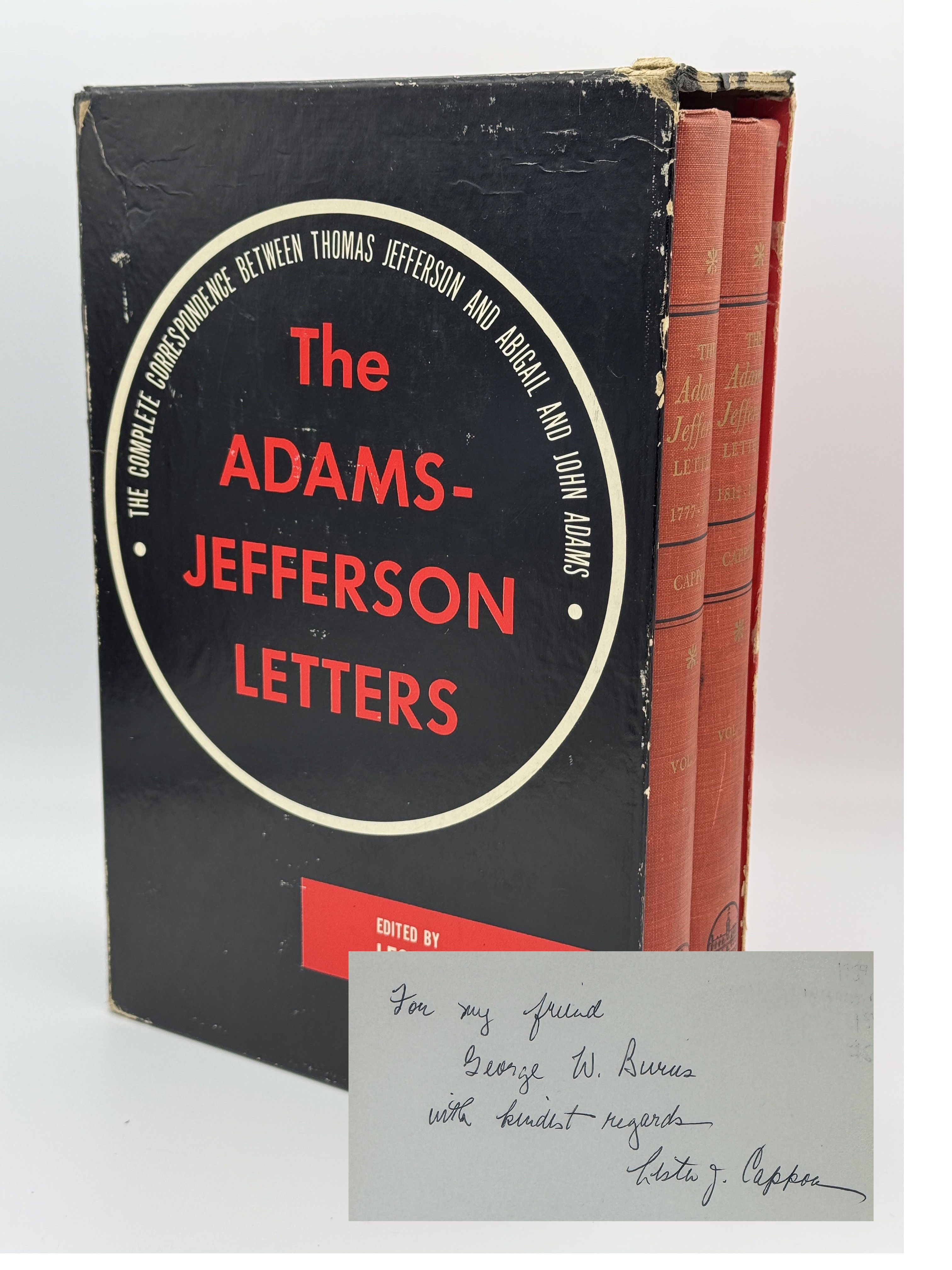The Adams-Jefferson Letters: by Capon. Lester J. (editor) | 1959 ...