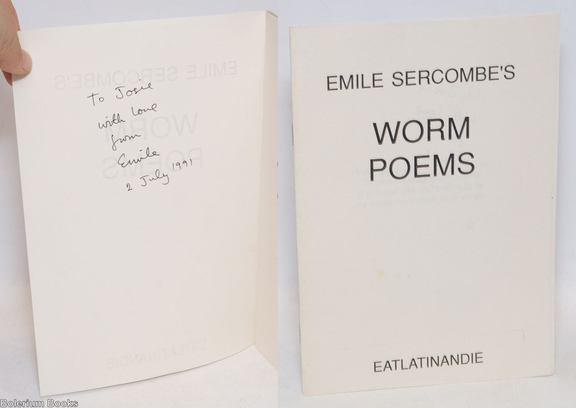 Worm poems by Sercombes, Emile | Search for Rare Books | ABAA