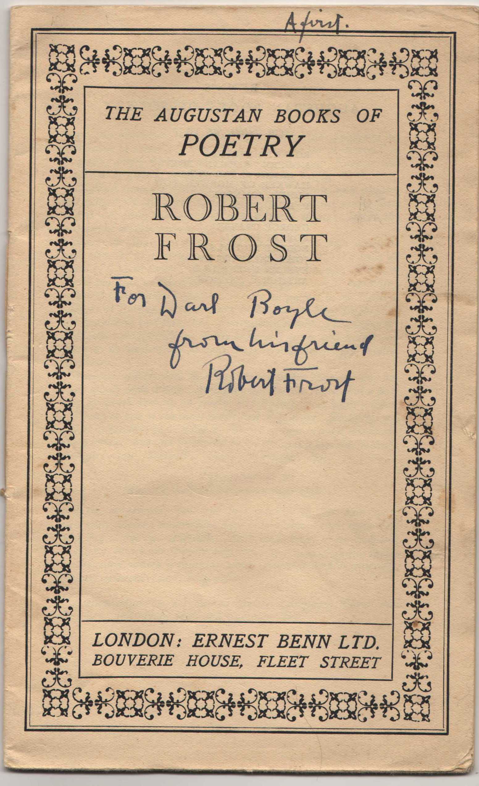 Robert Frost by Robert Frost - The Augustan Books of Poetry | Hardcover ...