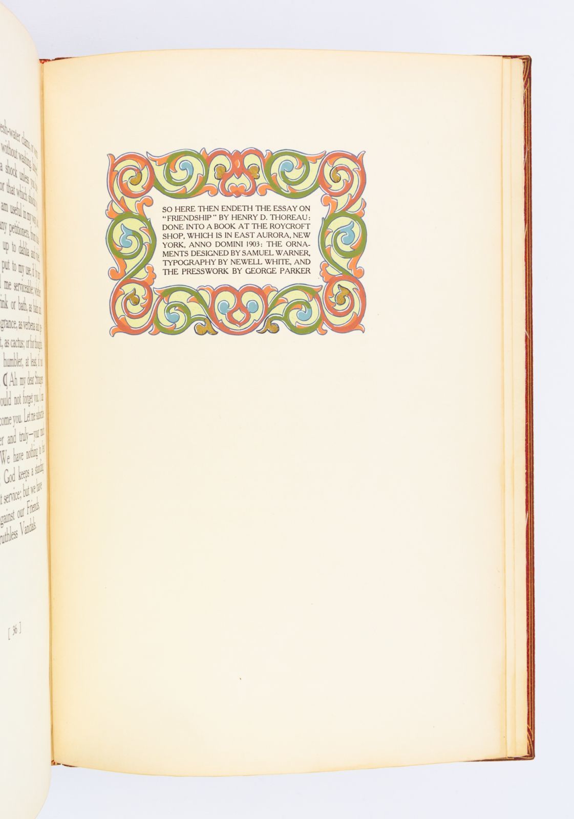 THE ESSAY ON FRIENDSHIP by (BINDINGS - ROYCROFT). THOREAU, HENRY DAVID ...