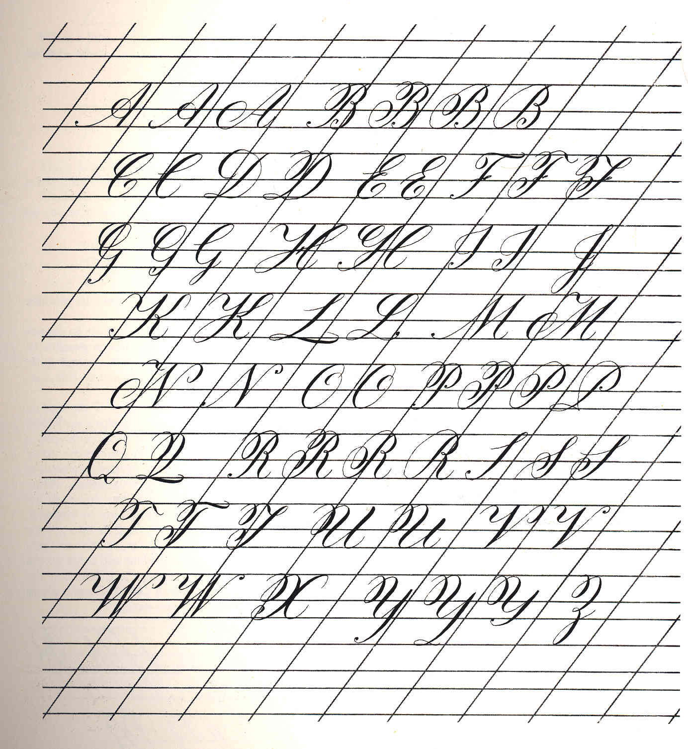 Copperplate Handwriting Alphabet
