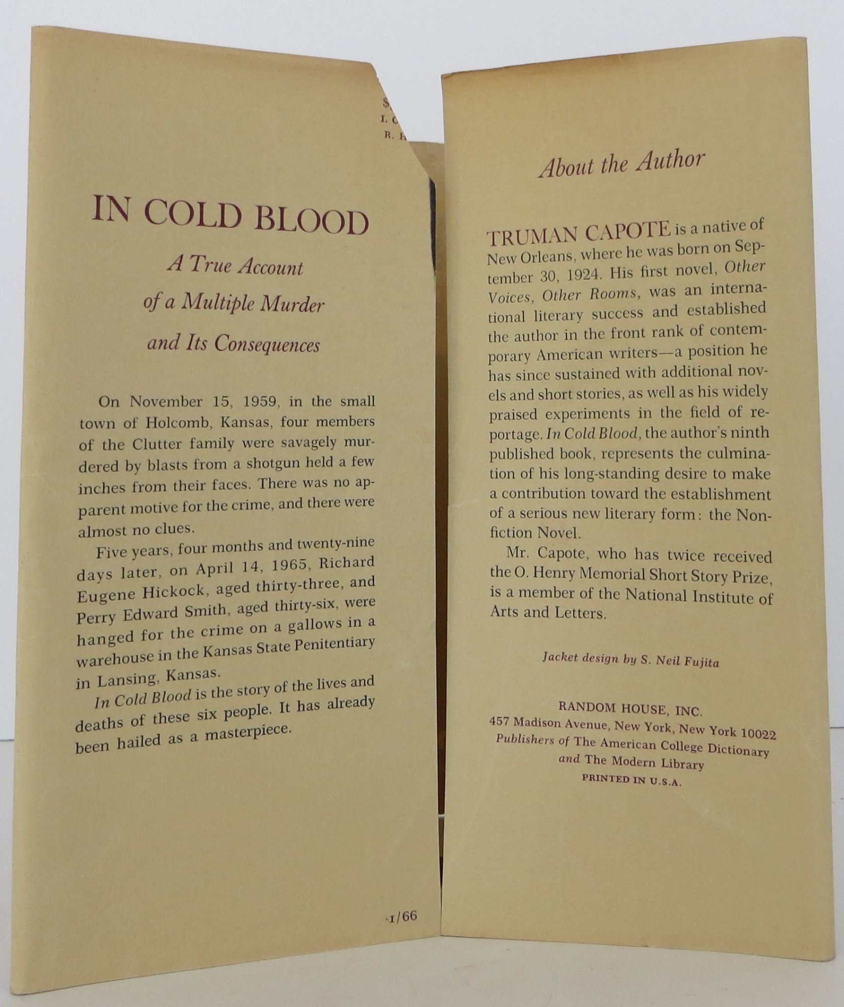 In Cold Blood by Truman Capote | | 1965 | Random House | Biblio