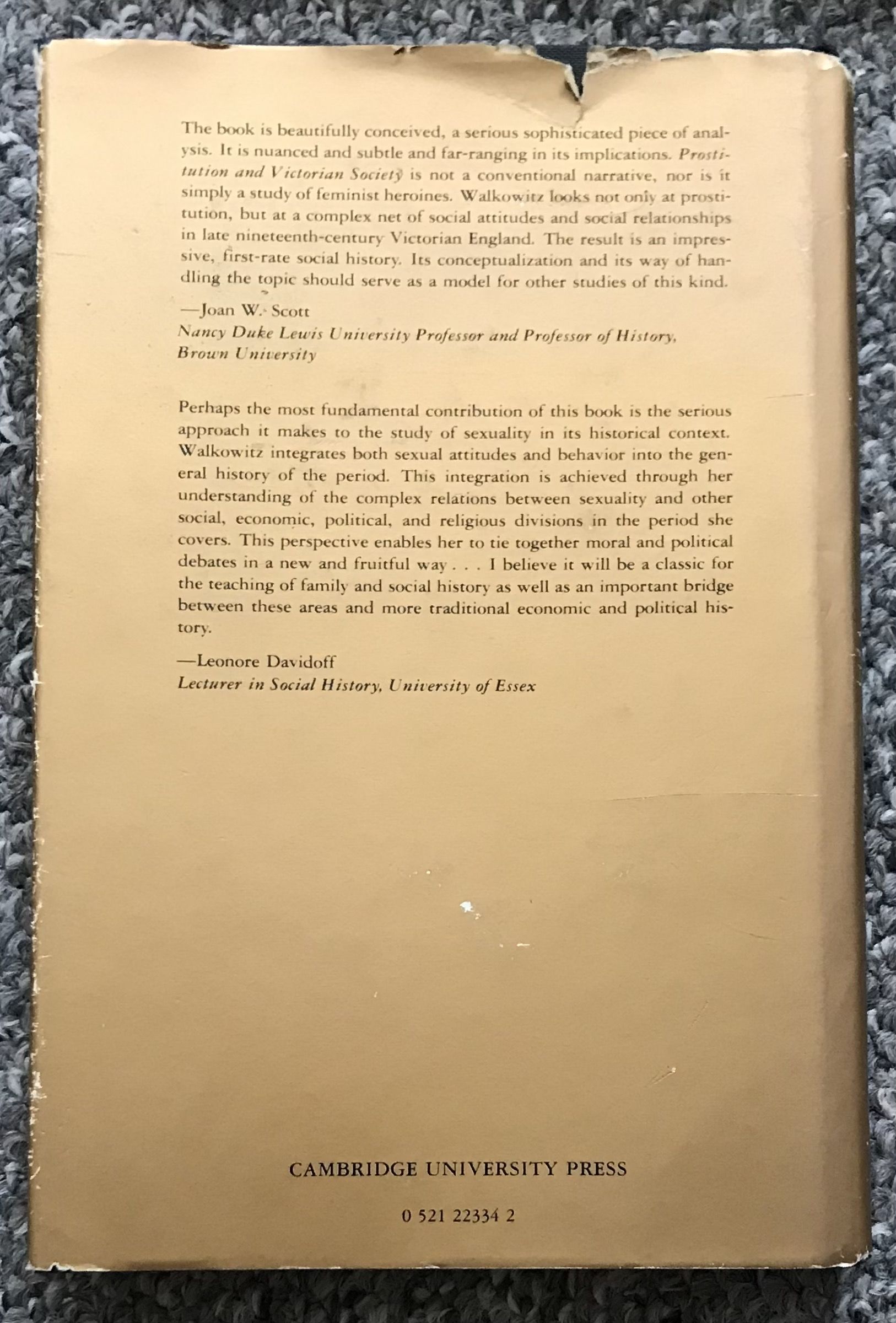 Prostitution and Victorian Society by Walkowitz, Judith R | Hardcover ...
