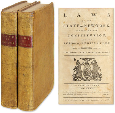 Laws of the State of New-York... New York, 1792. 2 volumes by New York ...