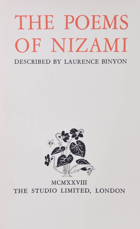 The Poems of Nizami, Described by Laurence Binyon. by NiIZAMI. BINYON ...