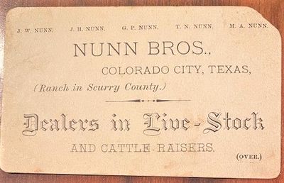 1880’S TEXAS RANCH BRANDS by Nunn Brothers | 1880 | Biblio