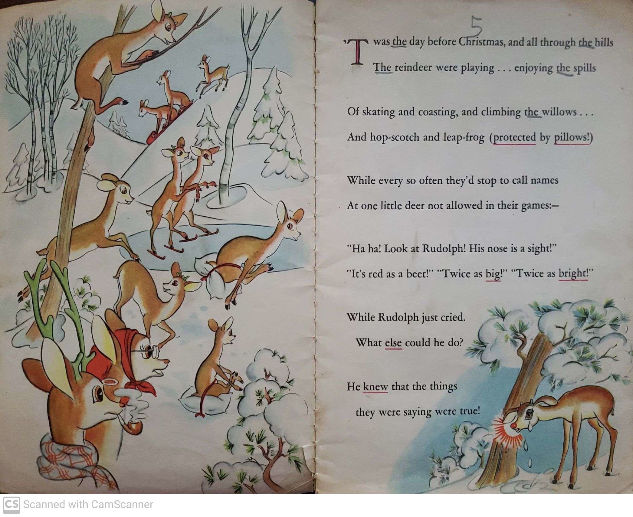Rudolph the Red-Nosed Reindeer by Robert L. May | Stitched | circa 1949 ...