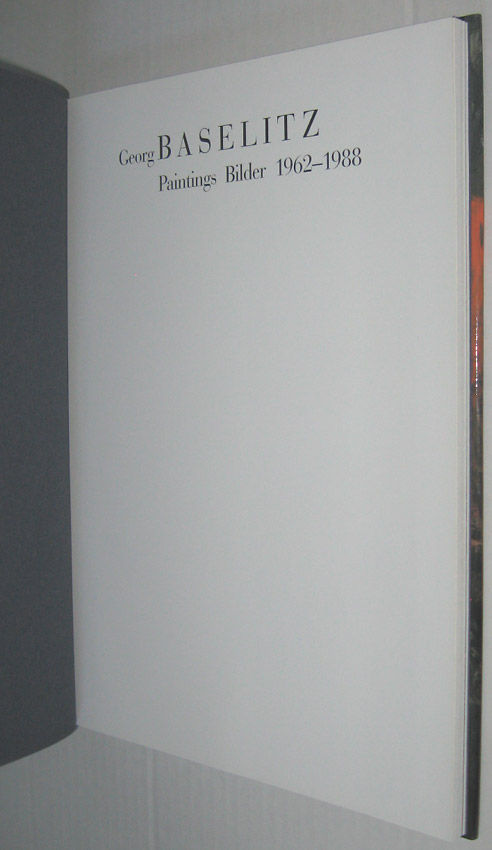 Georg Baselitz Paintings Bilder 1962-1988 by Barker, Barry | Hardcover ...