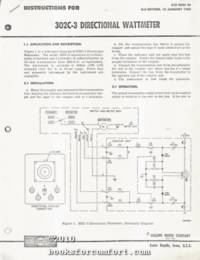 Instructions for 302C-3 Directional Wattmeter 3rd Edition by Collins ...