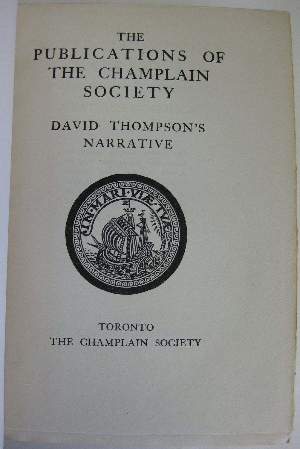 David Thompson's Narrative of His Explorations in Western America 1784 ...