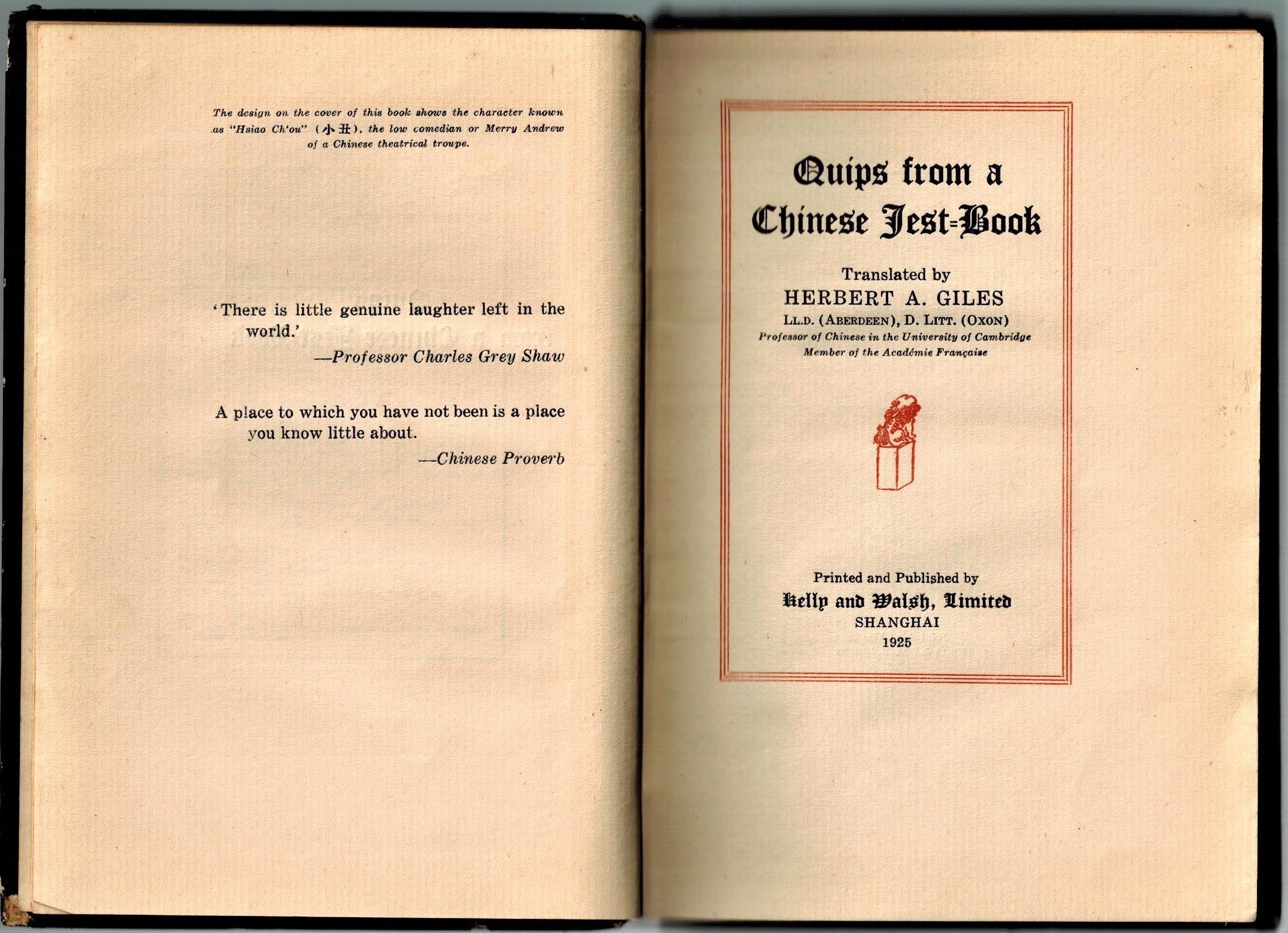 BIBLIO | Quips from a Chinese Jest-Book by Giles, Herbert A | Hardcover ...