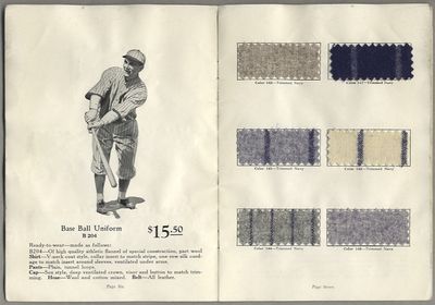 WILSON READY-TO-WEAR [with] MADE-TO-MEASURE BASEBALL UNIFORMS, SEASON ...