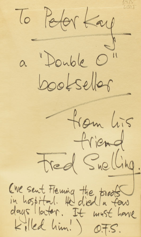 Double O Seven. James Bond. A Report by SNELLING, O.F. (1916-2001), [FLEMING Ian] | London ...