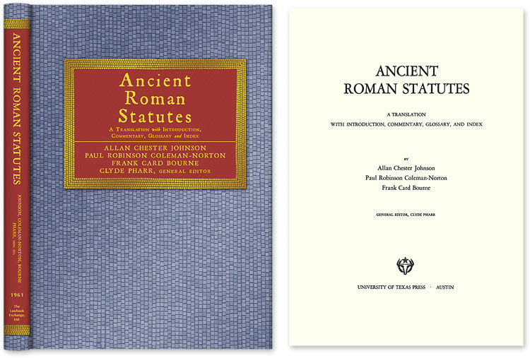 BIBLIO | Ancient Roman Statutes: A Translation with Introduction ...