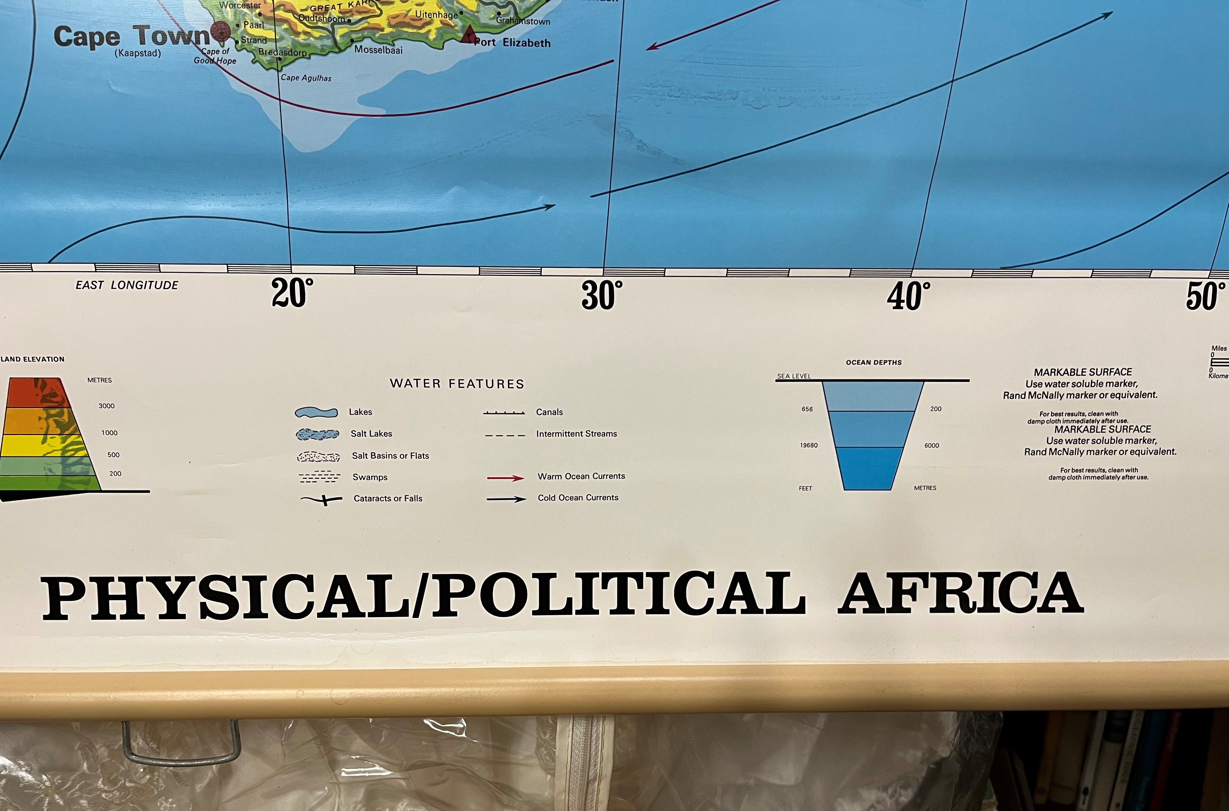 School Wall Map: Physical/Political Africa
