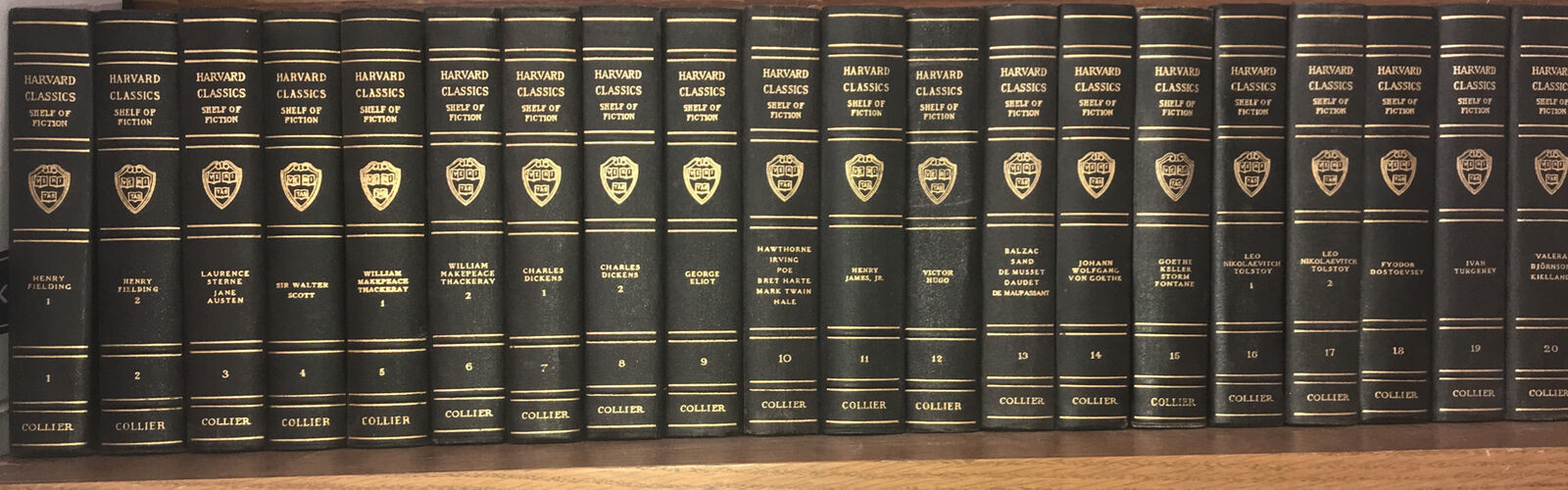 THE HARVARD CLASSICS!1917 First Edition SHELF OF FICTION Complete 20vol ...