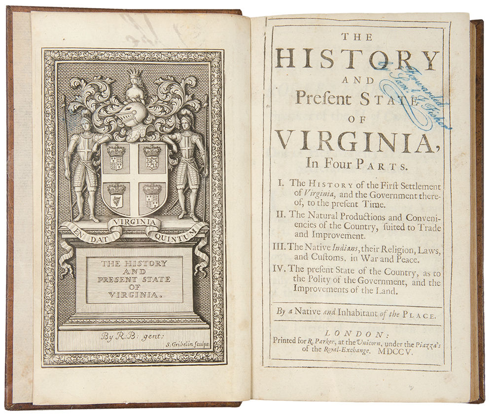 The History and Present State of Virginia, in four parts ... By a ...