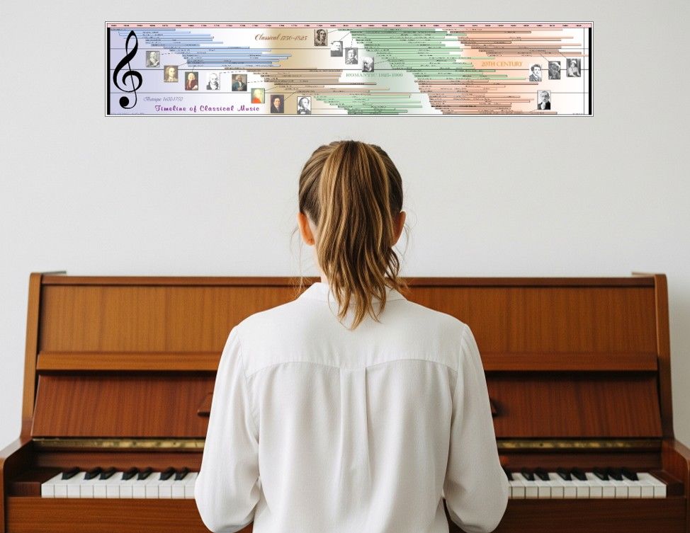 Timeline of Classical Music Laminated Poster by Parthenon Graphics ...