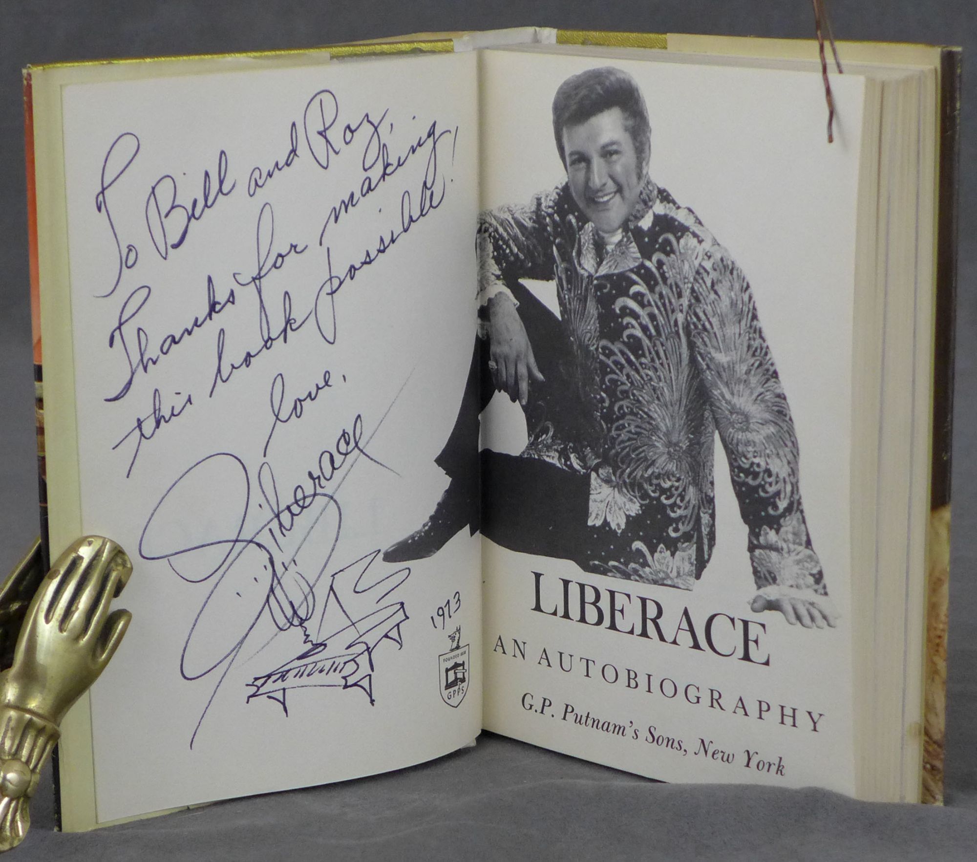 Liberace: An Autobiography -- inscribed to a senior editor at Putnam's ...
