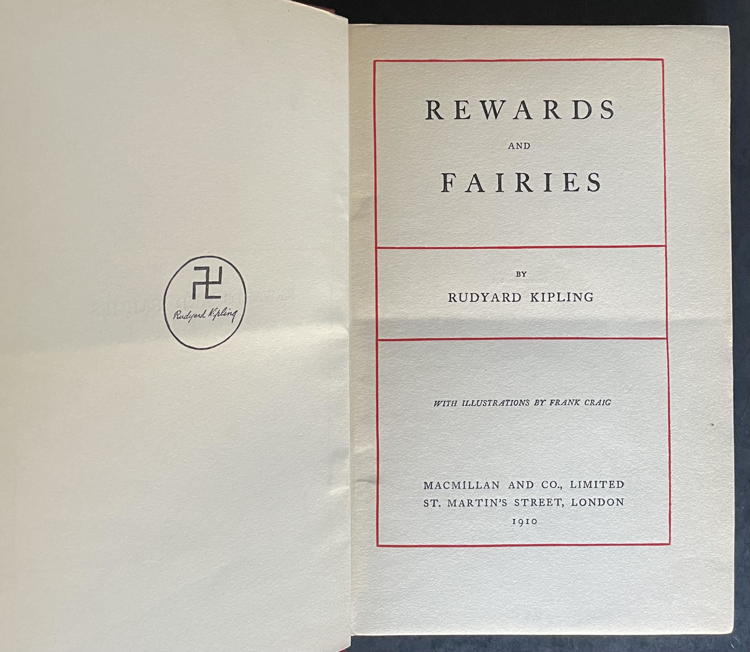 REWARDS AND FAIRIES [IN THE RARE DUST JACKET] by Kipling, Rudyard ...