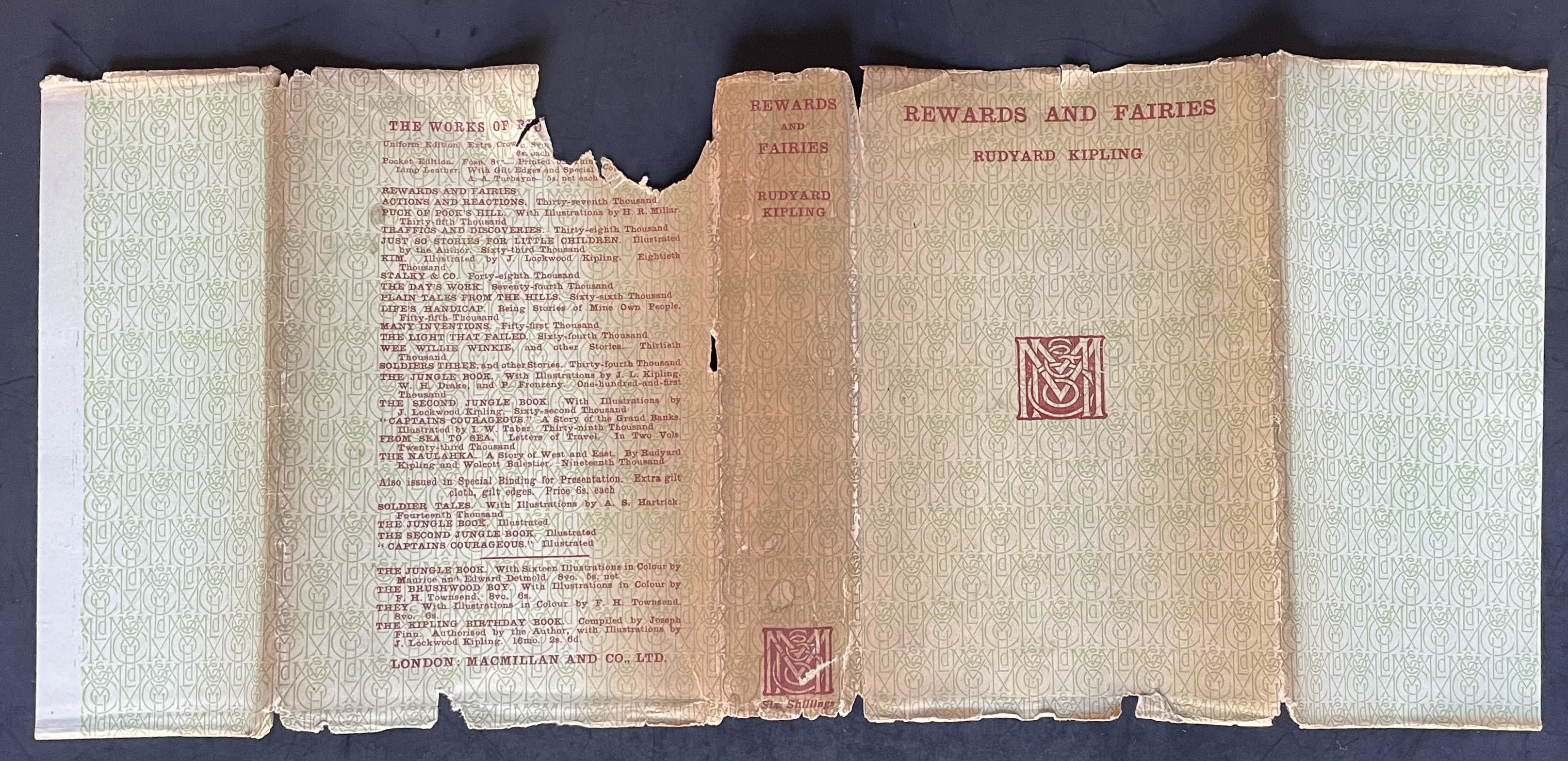 REWARDS AND FAIRIES [IN THE RARE DUST JACKET] by Kipling, Rudyard ...