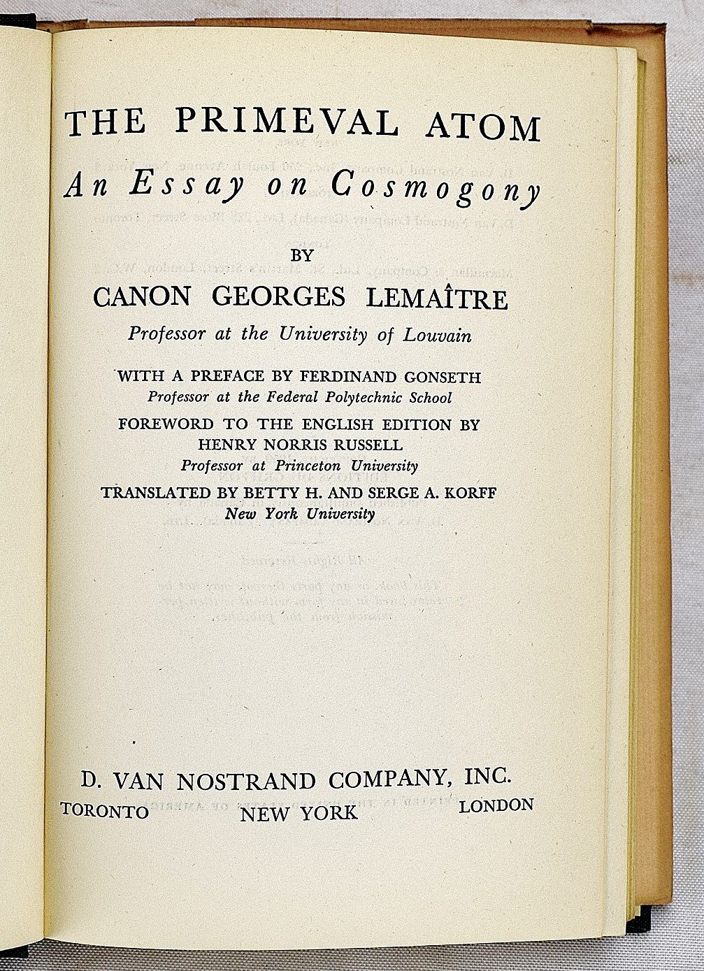 Of The Primeval Atom Hypothesis