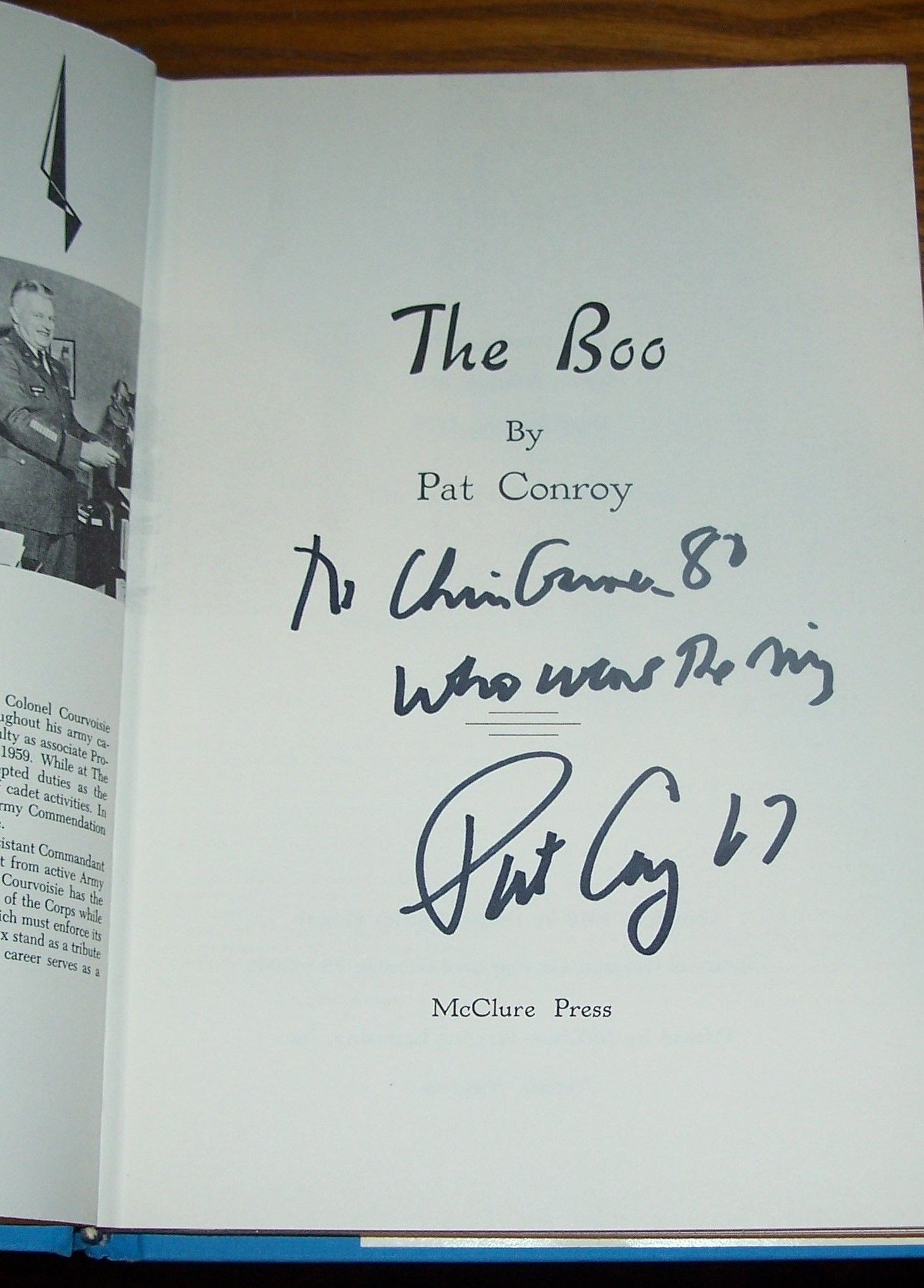 BIBLIO | Rare Signed 1976 The Boo Pat Conroy 1st Ed 3rd Printing HBDJ ...