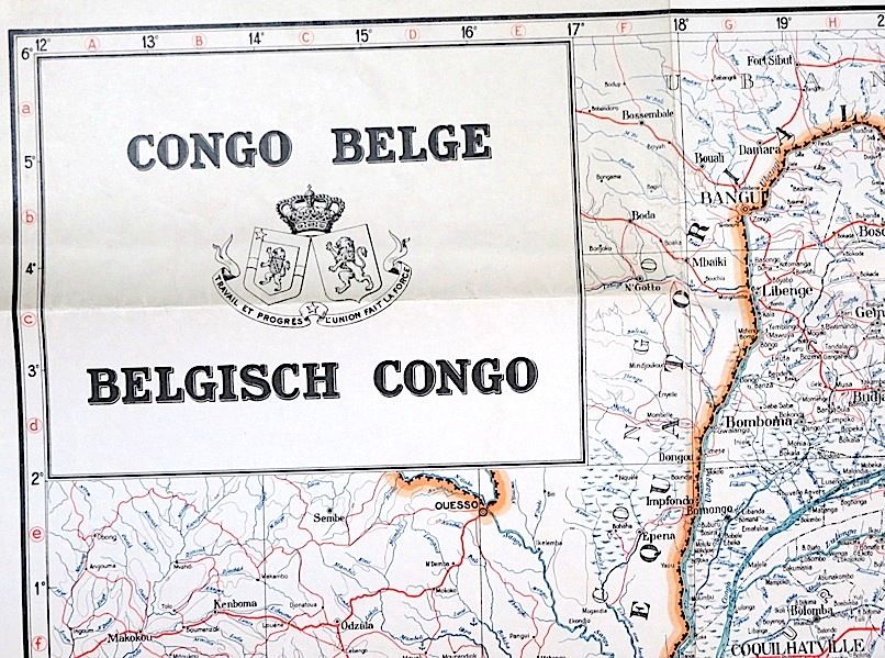 Carte du Congo Belge. / Kaart van Belgisch Congo [Kongo]. Dressé par le ...