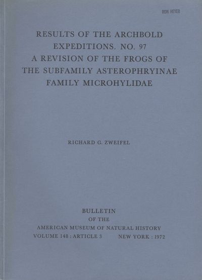 Results of the Archbold Expeditions. No. 97 a Revision of the Frogs of ...