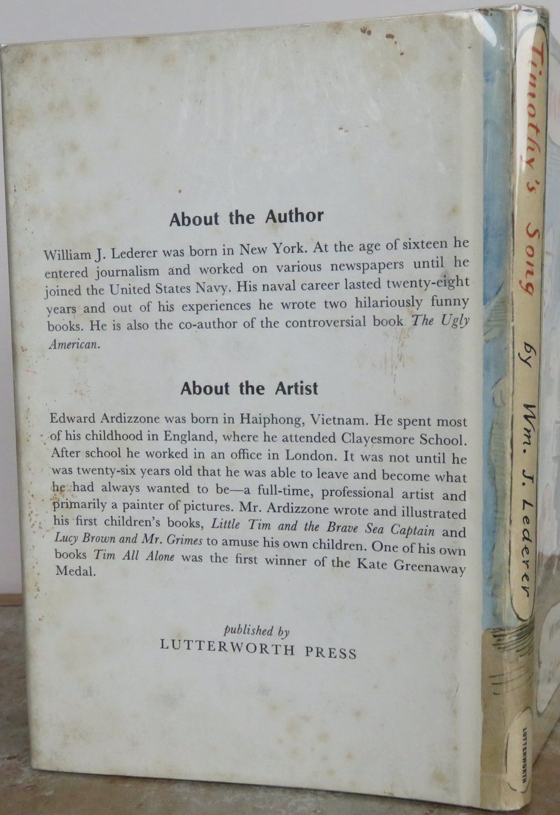 BIBLIO | TIMOTHY'S SONG. Signed by the illustrator. by LEDERER, WILLIAM ...