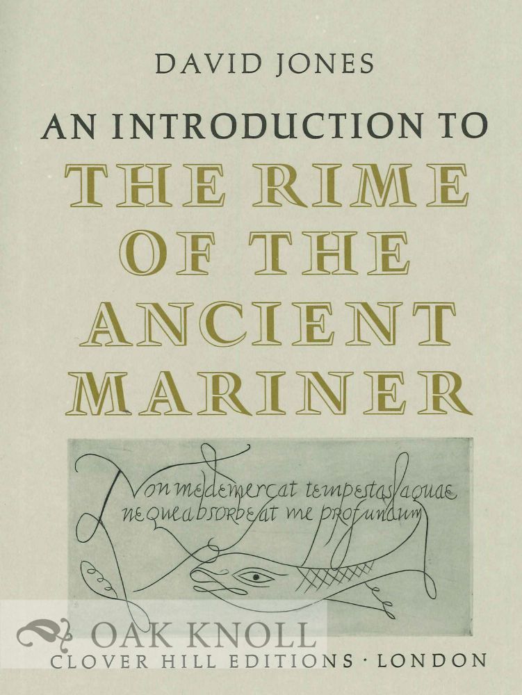 INTRODUCTION TO THE RIME OF THE ANCIENT MARINER.|AN by Jones, David ...