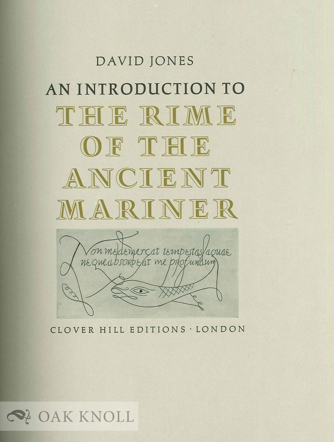INTRODUCTION TO THE RIME OF THE ANCIENT MARINER.|AN by Jones, David ...