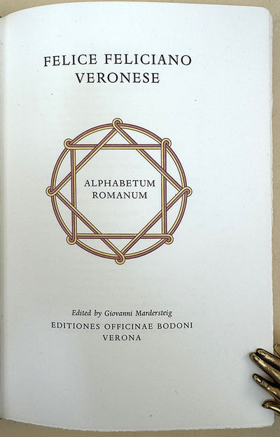 Alphabetum Romanum edited by Giovanni Mardersteig. Ltd to 400 copies in ...