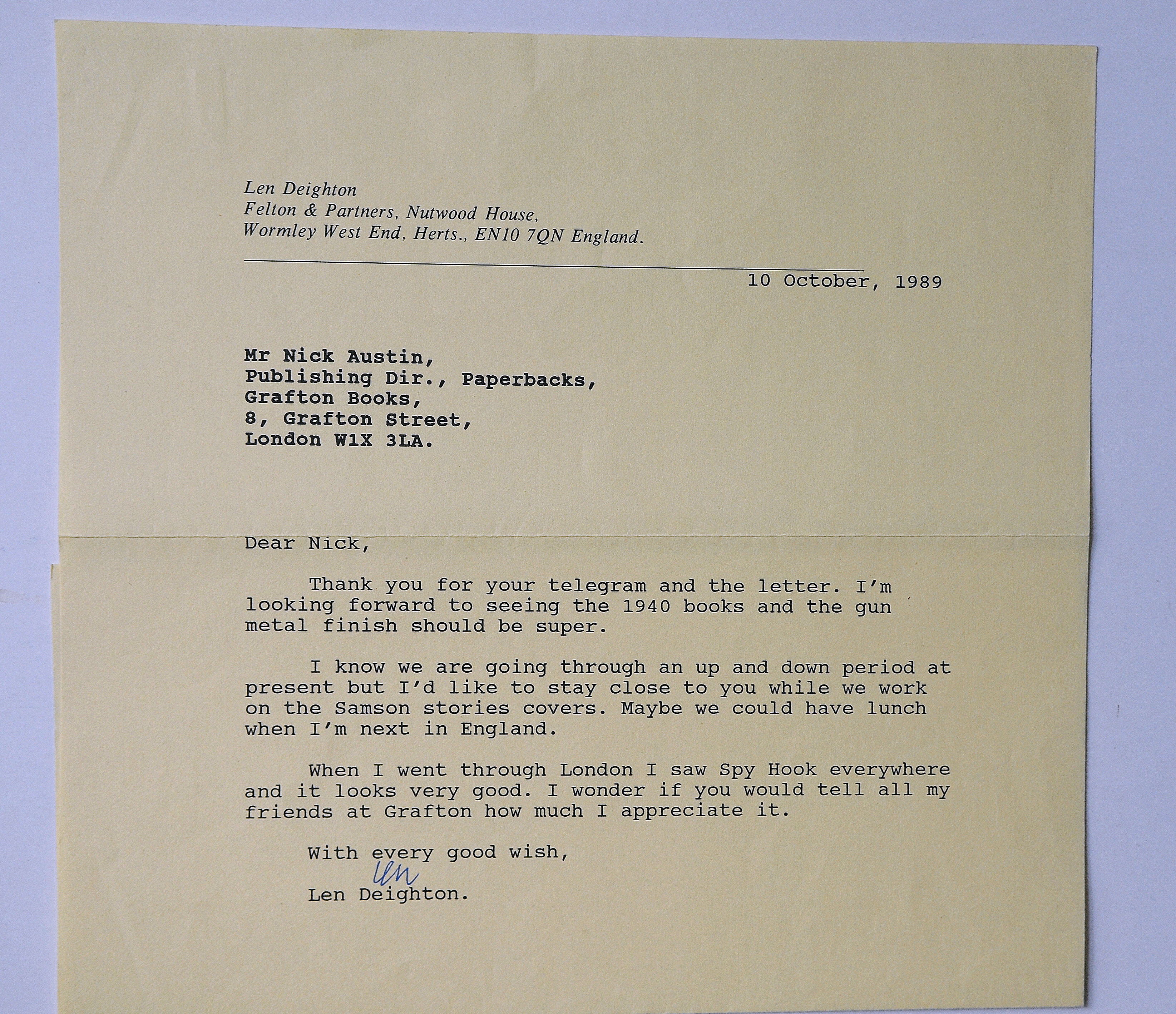 Spy Hook ( TLS by Deighton Laid In ) by Deighton, Len | Hardcover ...