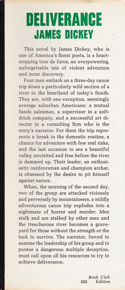 Deliverance by James Dickey | Hardcover | 1970 | Houghton Mifflin | Biblio