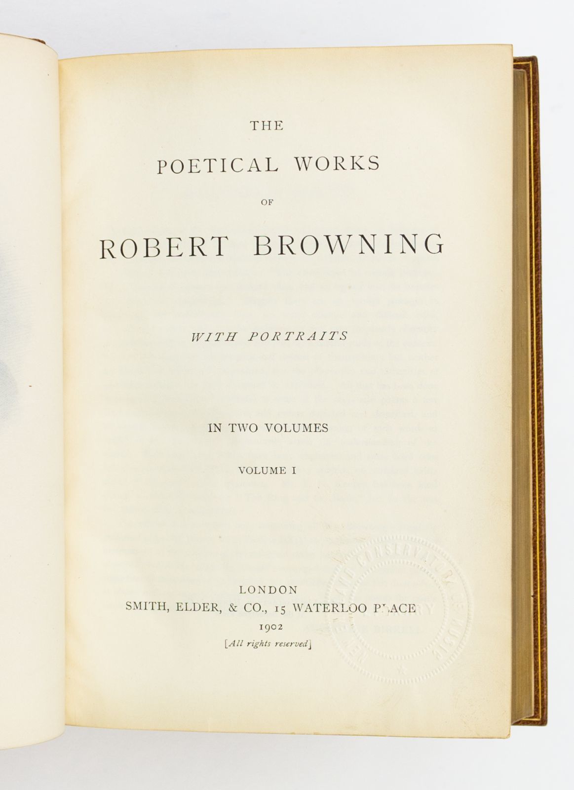 THE POETICAL WORKS by (BINDINGS - BIRDSALL[?]). BROWNING, ROBERT | 1902 ...