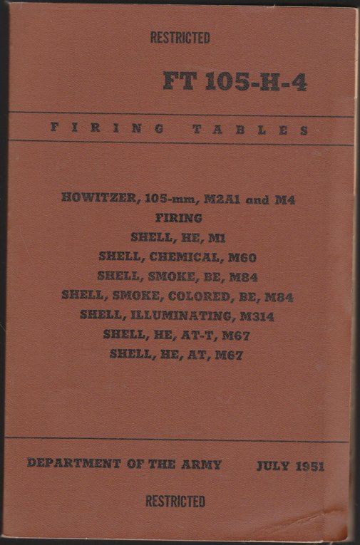 BIBLIO | Firing Tables, FT 105-H-4 by Department of the Army ...