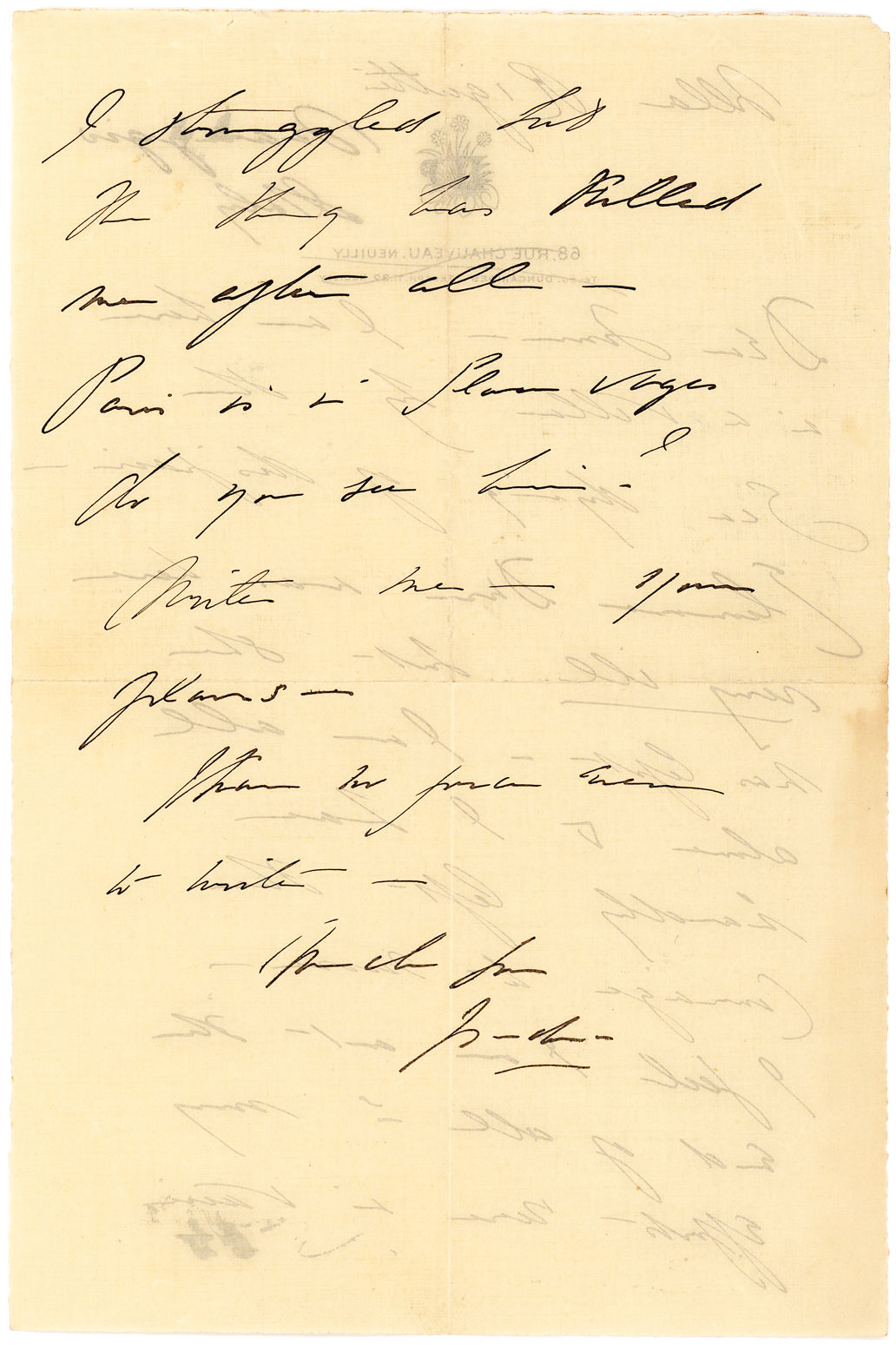 Isadora Duncan Autograph Letter Mourning the Death of her Two Children ...