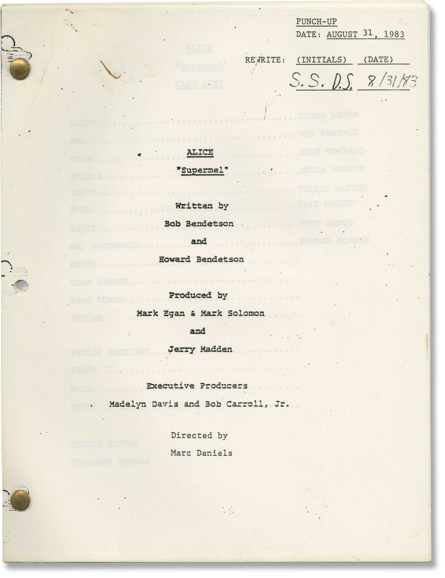 Alice: Space Sharples [Supermel] (Archive of three original screenplays ...