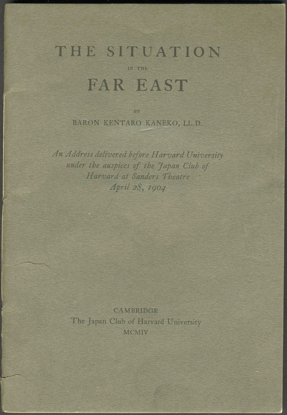 The Situation in the Far East. Pamphlet by Kentaro Kaneko - Paperback ... The Situation in the Far East. Pamphlet by Kentaro Kaneko - Paperback ...