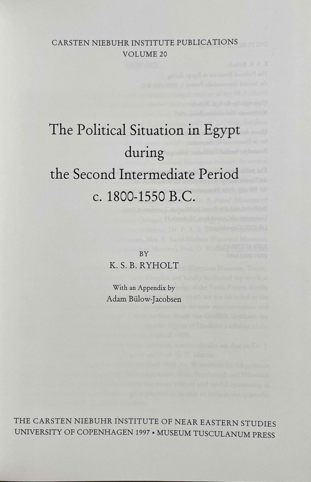 The Political Situation in Egypt during the Second Intermediate Period ...