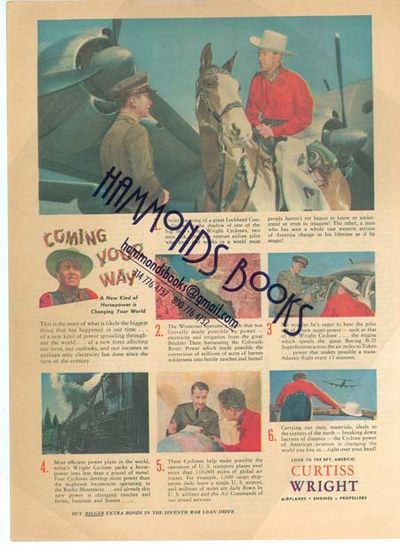 Advertisement for Curtiss Wright Airplanes, Engines, Propellers ...