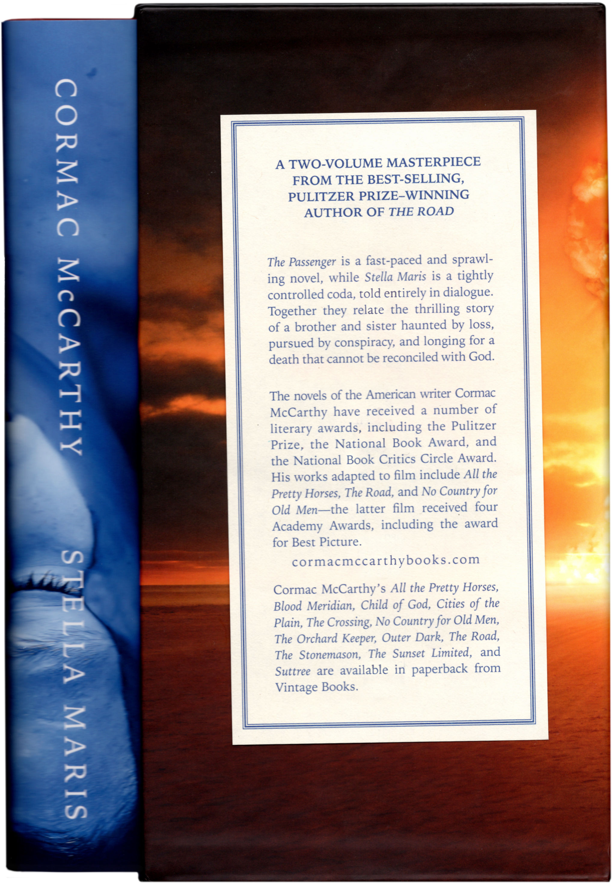 The Passenger and Stella Maris. Box Set. by McCARTHY, Cormac | Blue ...