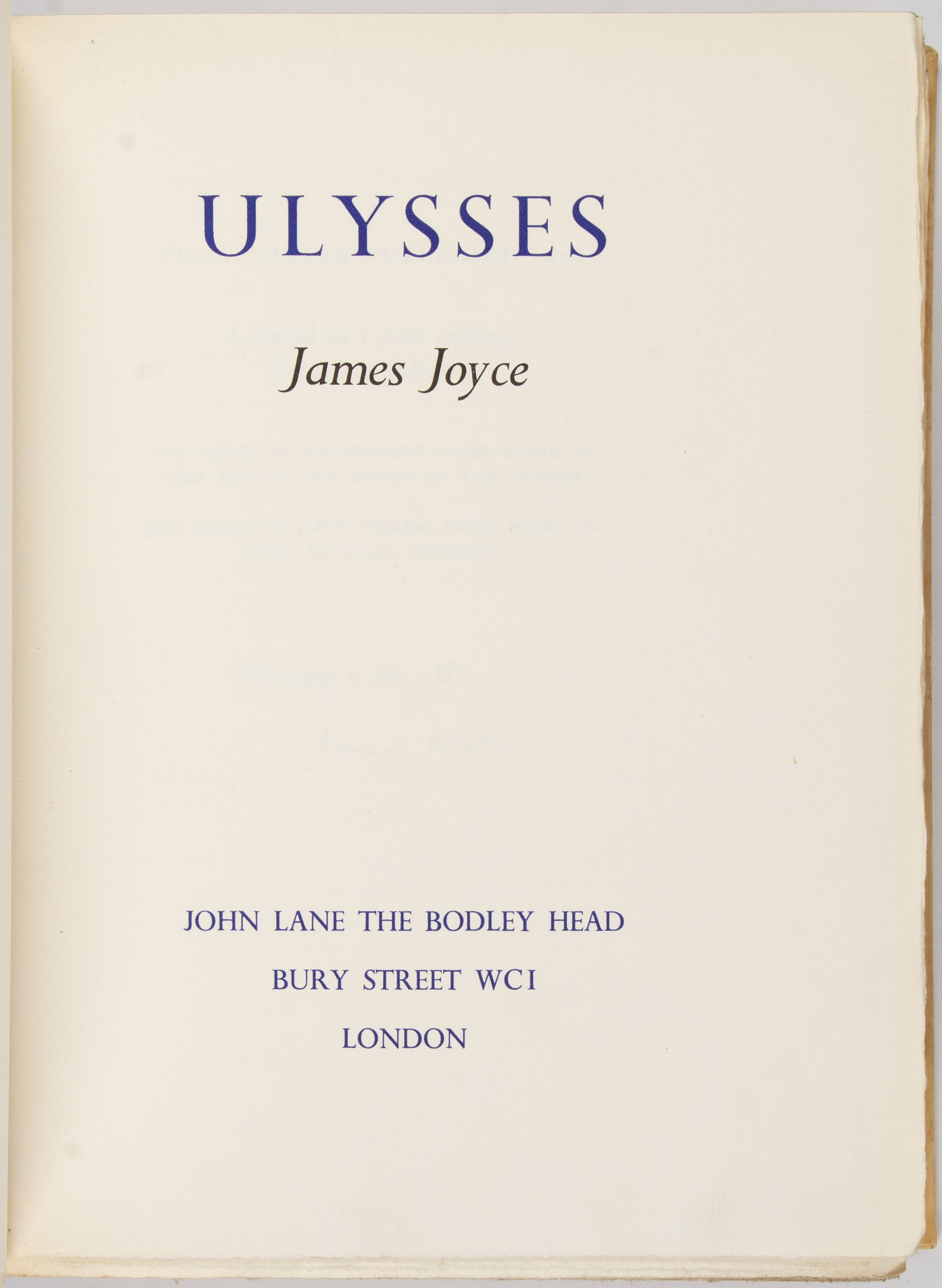 Ulysses (One of 100 Signed with Slipcase). by JOYCE, James and Eric Gill | 1936 | London: John ...