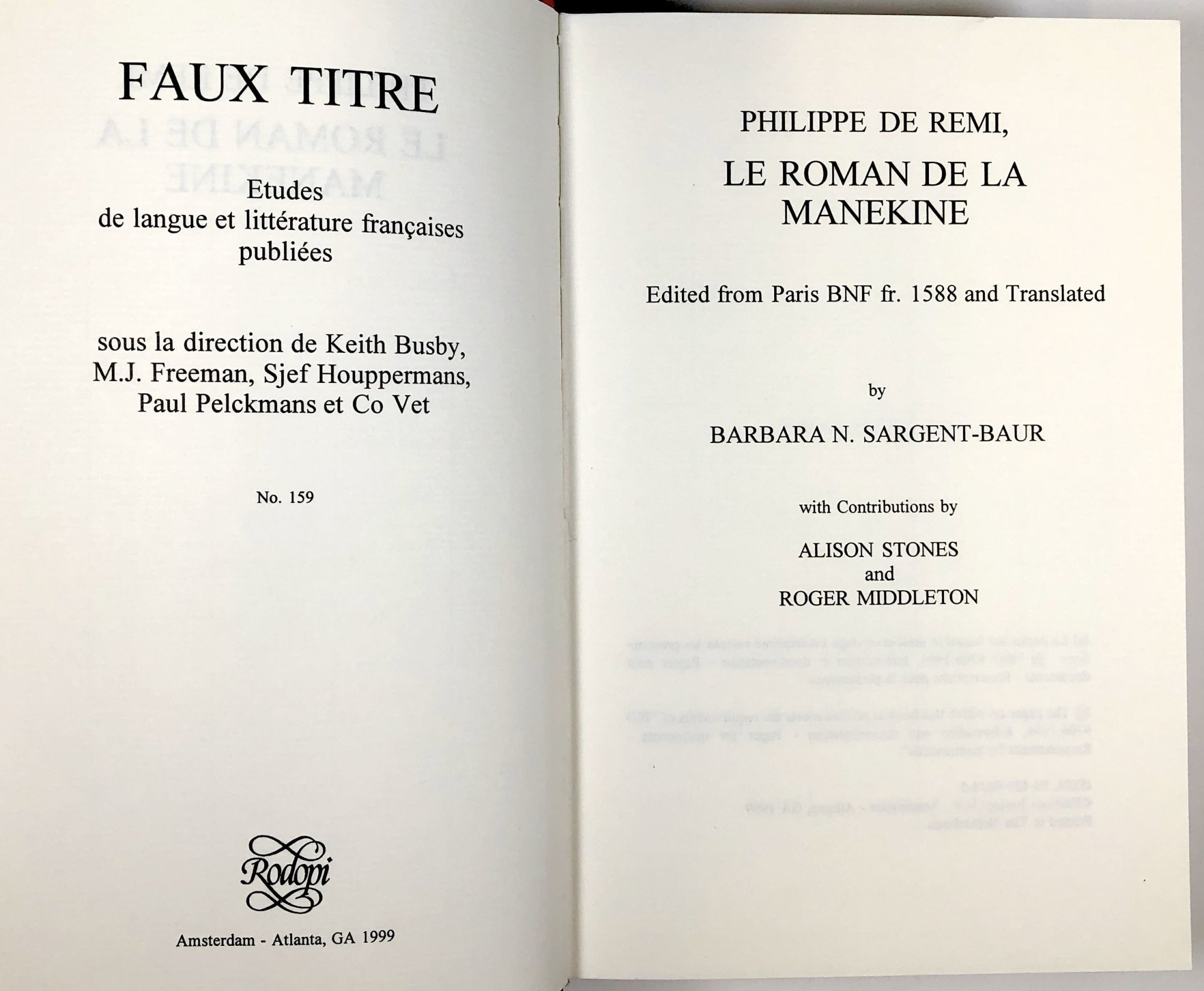 Philippe de Remi, le Roman de la Manekine by Sargent-Baur, Barbara N ...