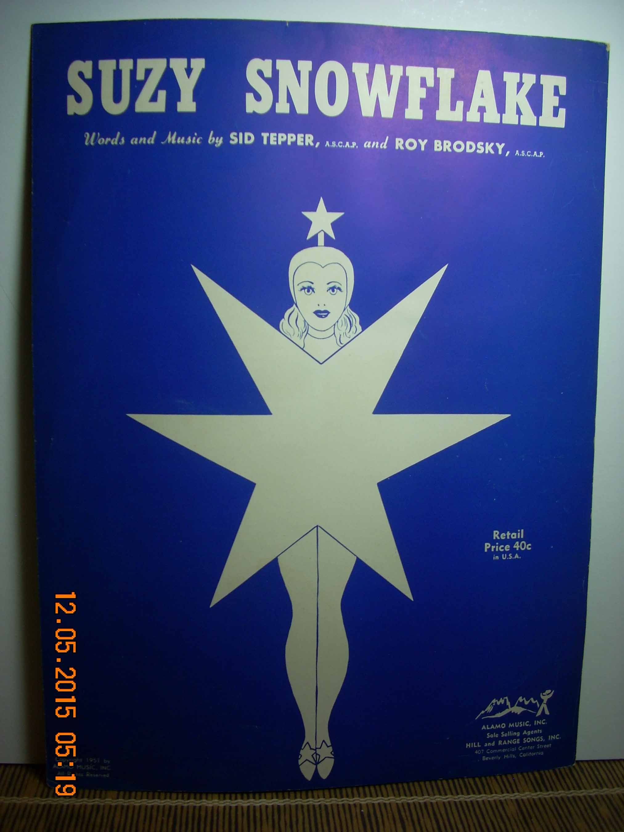 BIBLIO | Suzy Snowflake by Sid Tepper & Roy Brodsky | Sheet Music ...